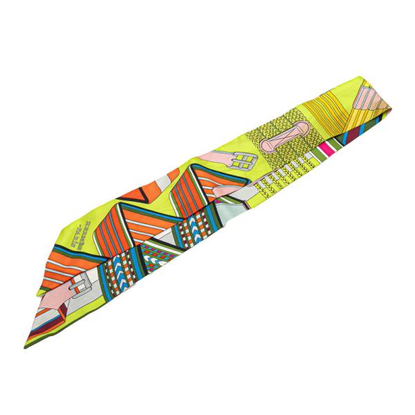 ■商品情報[管理番号]1-0210925[ブランド]エルメス（HERMES）[対象]レディース[カラー] マルチカラー[シリーズ]SANGLES EN ZIGZAG ジグザグのサングル[ライン]ツイリー[素材]シルク [サイズ]W約5cmx...