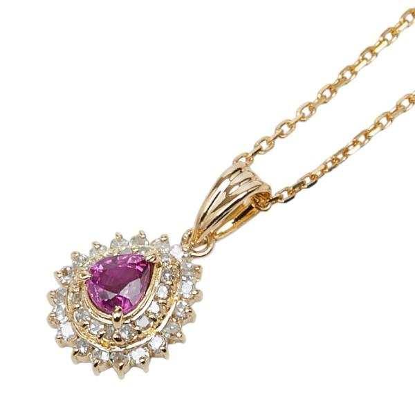 ■商品情報[管理番号]1-0251276[対象]レディース[重量]約2.3g[素材]K18YG イエローゴールド [サイズ]全長：約40cmトップW約8.5mmxH約15.4mm[中石石目]ルビー:0.19ct[脇石石目]ダイヤ[付属品]付...