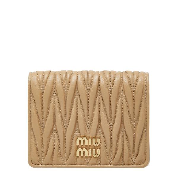 ■商品情報[管理番号]1-0254240[ブランド]ミュウミュウ（MIUMIU）[型番]5MV204[対象]レディース[カラー] ベージュ[ライン]マテラッセ[素材]レザー [サイズ]W約11cmxH約9cmxD約2cm小銭入れ：あり札入れ...