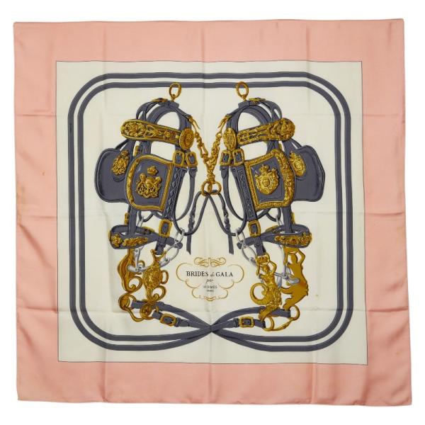 ■商品情報[管理番号]1-0256365[ブランド]エルメス（HERMES）[対象]レディース[カラー] ピンク マルチカラー[シリーズ]BRIDES de GALA 式典用の馬勒[ライン]カレ90[サイズ]縦：約87cm横：約88cm詳細...