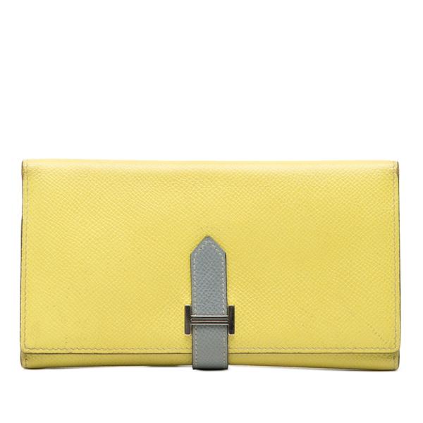 ■商品情報[管理番号]1-0260636[ブランド]エルメス（HERMES）[対象]レディース[カラー] イエロー グレー[シリーズ]ベアン 2PLIS バイカラー[生産年]2011年製[刻印]□O刻印[素材]ヴォーエプソン [サイズ]W約...