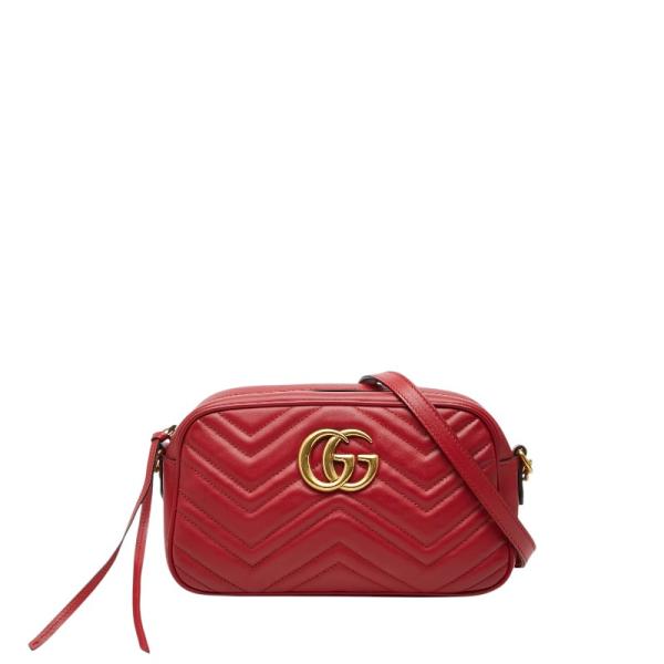 ■商品情報[管理番号]227-57926[ブランド]グッチ（GUCCI）[型番]447632[対象]レディース[カラー] レッド[シリーズ]キルティング[ライン]GGマーモント[原産国名]イタリア[素材]レザー [サイズ]W約24cmxH約...