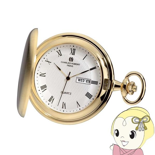 Charles-Hubert Gold-Plated Brushed Finish Full Hunter Quartz Pocket Watch■ブランド：CHARLES-HUBERT■品番：3974-G■ムーブメント：クオーツ■素材：真...