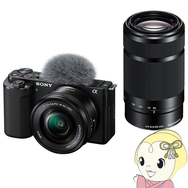 自在に、シネマティック。レンズ交換式VLOGCAM「E PZ 16-50mm F3.5-5.6 OSS」（SELP1650）「E 55-210mm F4.5-6.3 OSS」(SEL55210)付属ダブルズームレンズキット■レンズマウント：...