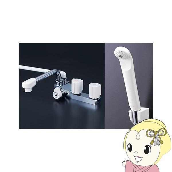 価格.com - KVK デッキ型2ハンドルシャワー(左側シャワー)190mmパイプ付 KF13GECN (水栓金具) 価格比較