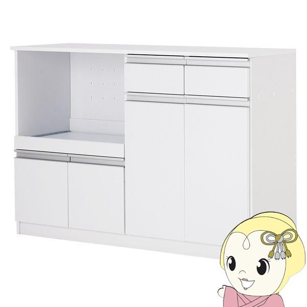 立って作業がしやすい天板高さのカウンターキャビネット。食器や調理器具、キッチン家電がスッキリ片付く大容量収納です。■カラーホワイト■サイズ(約)(約)幅118×奥行40×高さ82cm■素材主材:プリント紙化粧パーティクルボード、天板・スライ...