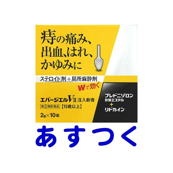 ★★南東北〜九州まで全国あすつく★★【指定第2類医薬品】市販薬　エバージエルＶII注入軟膏は、切れ痔、いぼ痔などによる出血、炎症や痛み、かゆみに、肛門の炎症を鎮めて、化膿菌を消毒して治療していきます。肛門の内側と外側の両方に使える携帯に便利...