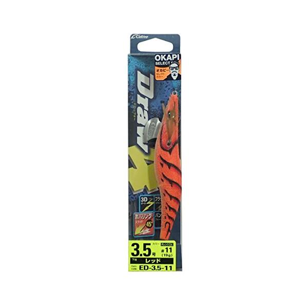 主な対応魚種:ブラックバス使用可能な釣法:イカ釣りエギングサイズ:3.5号 / 重量:19gカラー:オレンジエビ/レッド #11 ※オカピーセレクトカラー型番:No.31882飛距離:平均60m沈下速度:13秒/m