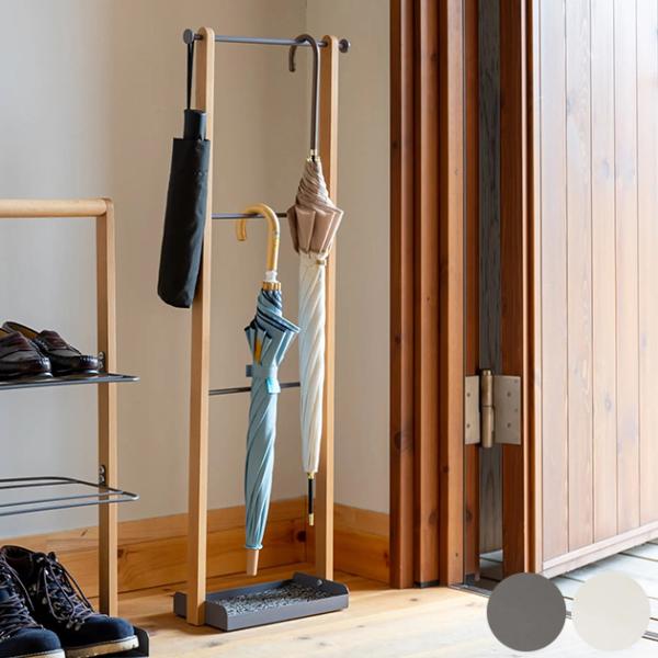 [材質]:・フレーム：天然木ビーチ材（ポリウレタン塗装）・貫フレーム：スチール（粉体塗装）[カラー]:ホワイト、グレー[商品サイズ]:幅36cm×奥行15cm×高100cm[特徴]:■仕様・玄関の限られたスペースでも使いやすいアンブレラハン...