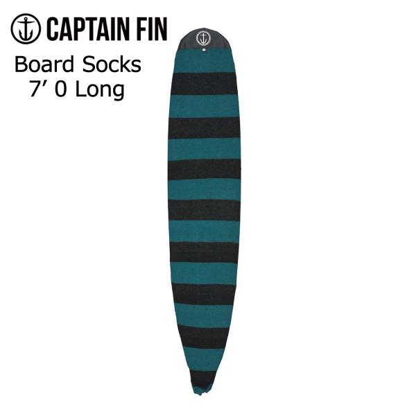 Captain Fin Board Socks 7'0" Black&amp;Green / キャプテンフィン ボードソックス ボーダー ミッドレングス オルタナキャプテンフィンのサーフボード ソックス カバーは、サーフボードをへこみや日差...