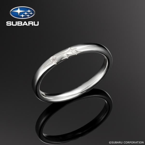〜リングにふたりの絆をこめて〜株式会社SUBARU（スバル）公認の結婚指輪。ペアのリングを重ねることで浮かび上がる六連星。星々が一つに連なり輝き続けるデザインに、ふたりの絆や強いつながりを重ねてーー。一番大きな星の中央に留めた0.007ct...