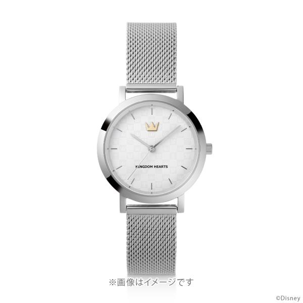 並んだアイコンのように、ひとつひとつの想い出がつながり、大切な絆になっていくことをイメージして…。「キングダム ハーツ」の代表的なアイコン「ソラが着用しているネックレスの王冠」「ハート」「キーブレード」「ミッキーマウスのアイコン」を文字盤に...