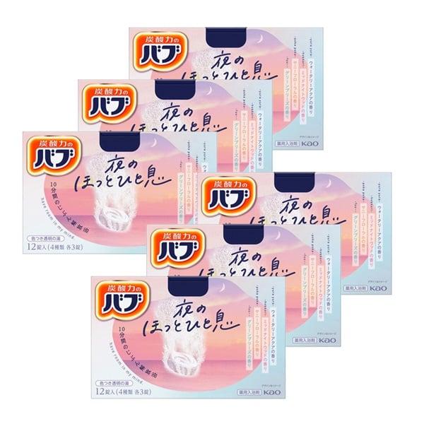 バブ 夜のほっとひと息  ４つの香り 12錠入×6箱セット 入浴剤2007944582614