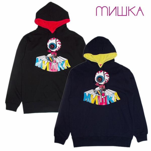 MISHKA ミシカ 正規店US GRAPHICS F/W 2022コレクションのニューグラフィック！フードの内側のカラー切り替えもポイントになったフーディです。素材COTTON・・・100%M・・・身幅56 着丈70 袖丈62 肩幅54L...