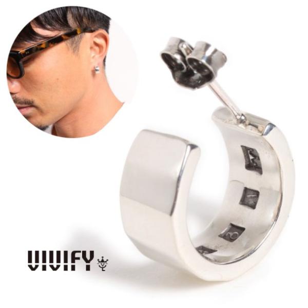 ＊こちらのアイテムは受注生産となります。＊付属でVIVIFYオリジナルの黒い巾着袋orBOXが付属します。＊価格は1点の片耳用価格となります。両耳に着用の場合は2個ご購入下さいませ。素材:ag925silver厚さ:約2mm幅:約6mm外径...