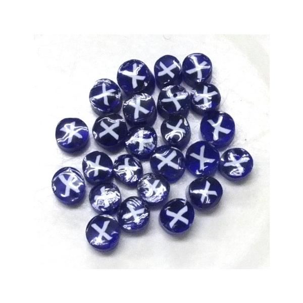 膨張係数104のミルフィオリです。ご自分のイニシャルなどお選びいただくのに便利です。