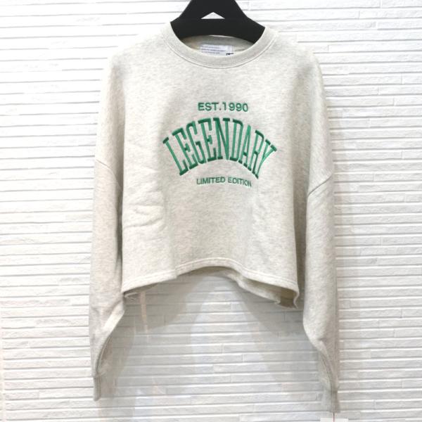 【PASSIONE】パシオーネ/SGENDARショートトレーナー　ショート丈コットンプルオーバー/446924/ カラー：グレー/size:38 カジュアル 上質 レディース 春夏秋冬物 オールシーズン トップス 【正規品】【送料無料】おし...