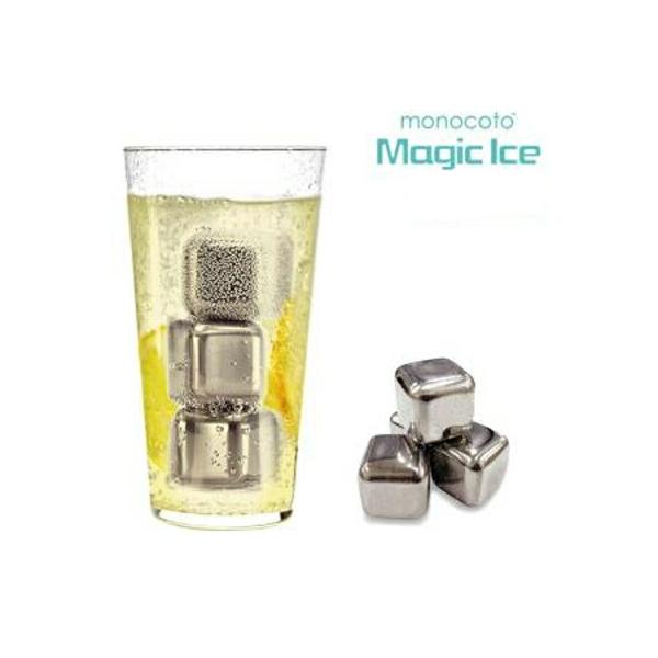 グラスに入れてビールを注ぐだけ●キンキンに冷えたビールを飲むならこれ一択！●予め冷凍庫で冷やされたステンレス製のキューブをグラスに入れるだけ。●氷のように溶けないから冷たいままキープして美味しさ持続。【商品名】グッズマン　マジックアイス　8...