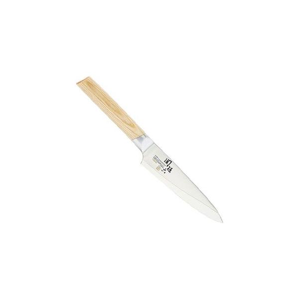 特殊精密接合(ろう付け)の技術を利用し、背側と刃側のコントラストで刃の波紋とハンドルは白合板を採用し流麗なデザイン性を表現しました。野菜切り・肉切り魚のさばきなど、様々な調理で活躍する日本が生んだ万能包丁です。【商品名】貝印 関孫六 100...