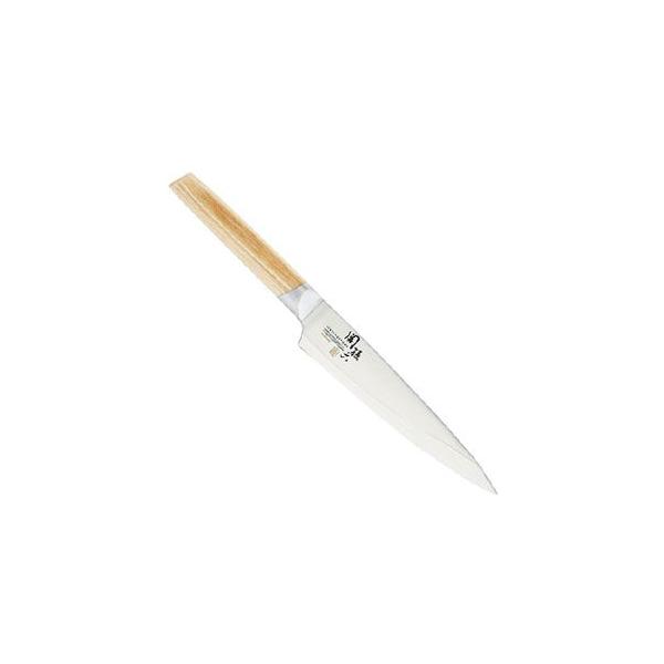 特殊精密接合(ろう付け)の技術を利用し、背側と刃側のコントラストで刃の波紋とハンドルは白合板を採用し流麗なデザイン性を表現しました。野菜切り・肉切り魚のさばきなど、様々な調理で活躍する日本が生んだ万能包丁です。【商品名】貝印 関孫六 100...