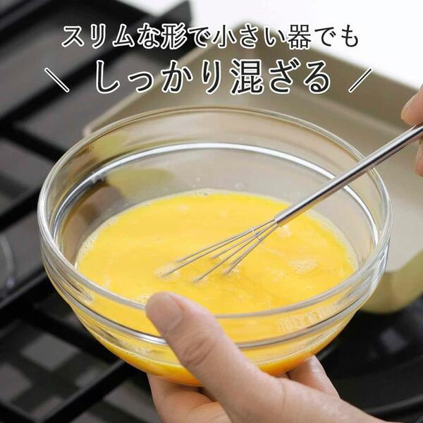 ●細いステンレス線材でこまかくかき混ぜることができる●納豆の粘り気も細身の線材なので簡単に洗い流せる●ドレッシング作りも手軽に使えるコンパクトサイズ【スマートサイズ】小さい器でも混ぜやすい小さいサイズ。箸やスプーンのように気軽に使えて、しっ...