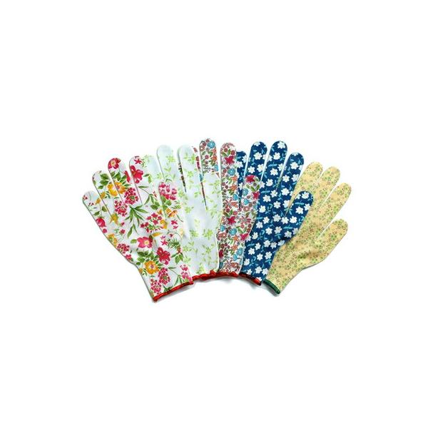カラフルで可愛い手袋の5双組●伸縮性があってピッタリフィット。●ガーデニング時の土いじりに。●新聞などをまとめる軽作業に。●ゴム手袋や革手袋などのインナーグローブに。●薄くてピッタリフィットするので細かな作業がしやすいおしゃれな手袋。【商品...
