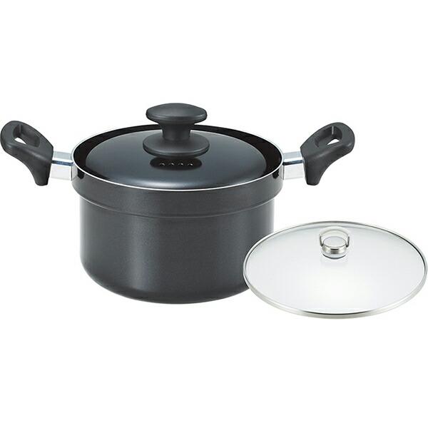 鍋内側は容量の目安が確認しやすい目盛付。内面フッ素加工でお手入れがしやすい。煮込み料理にも重宝する深型です。炊飯に便利な２種の蓋付き。ガラス蓋とアルミの蓋の２種類が付属しています。ガラス蓋は炊飯時に、炊き具合の決め手になる「カニ穴」の確認が...