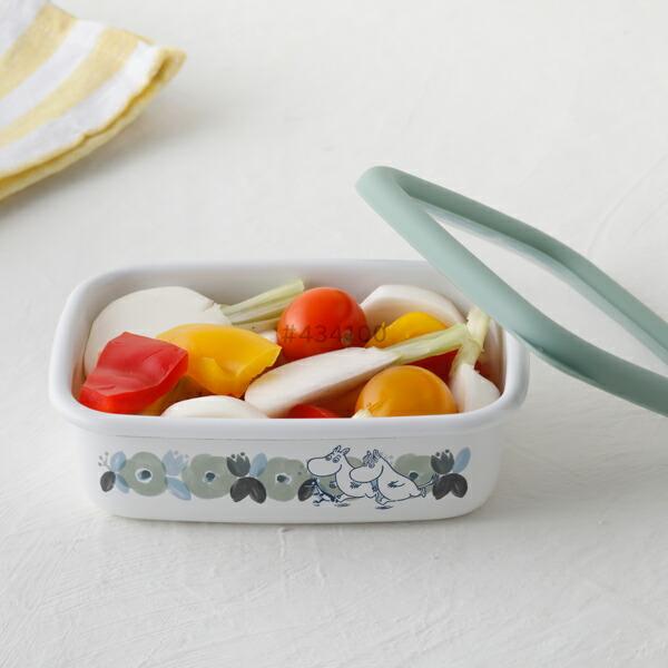 北欧風の花柄と、ムーミンがキッチンを楽しく彩ります。フチの色も本体の花柄と合うようにかわいくなりました。※冷凍OK（耐冷-20℃）※オーブンOK（蓋を外してください。）【商品寸法】W145 x D105 x H40mm【容量】0.42L【重...