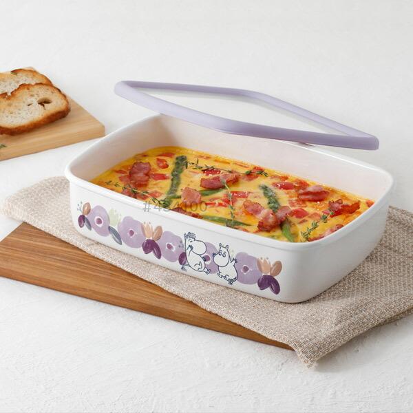 北欧風の花柄と、ムーミンがキッチンを楽しく彩ります。フチの色も本体の花柄と合うようにかわいくなりました。※冷凍OK（耐冷-20℃）※オーブンOK（蓋を外してください。）【商品寸法】W235 x D170 x H55mm【容量】1.6L【重量...