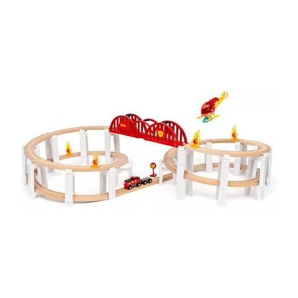 このレールセットは合計 73 ピースの組み立て式レールとサポートパーツを含み、より高さのあるダイナミックなレイアウトを作れます。印象的なスパイラル型のレイアウトや、8 の字ループ、さらに多層構造のレイアウトデザインを作り上げることができます...