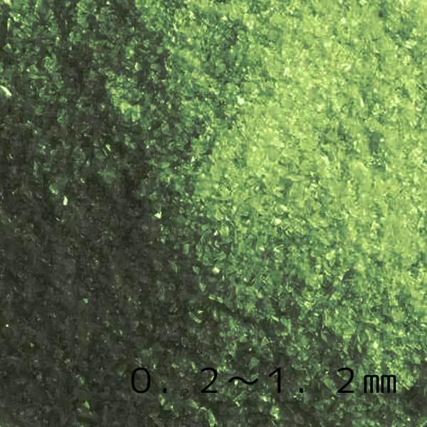 オリーブグリーン   フリット約450g   膨張係数90ブルズアイのフュージング用 フリットです。粒の大きさは３種類あります。※こちらの商品は欠品の場合がございます、その場合ご注文後にメールにてご連絡いたします、あらかじめご了承いただきま...