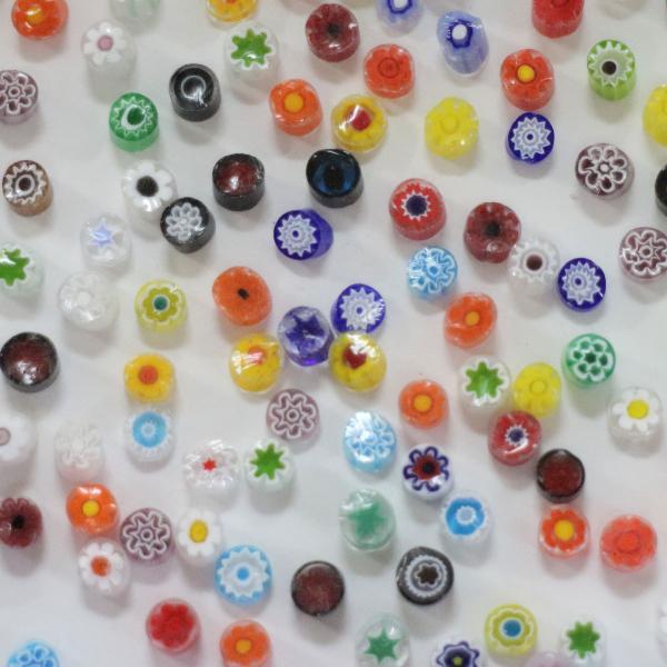 モレッティミルフィオリ（膨張係数104×10-7）TP　透明系ミルフィオリ　6ｍｍ　２５ｇ※必ず膨張係数が同じガラスどうしで、焼成してください。
