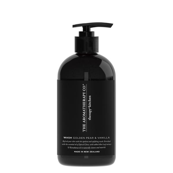 Therapy KitchenHand &amp; Body Washエッセンシャルオイルだけで香り付けされた 植物性のハンド&amp;ボディウォッシュ。アロエ リーフエキスとマオリ族が昔から皮膚のコンディショニング剤として使ってきたカワカ...