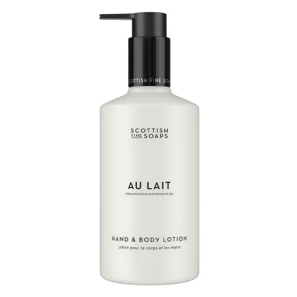 Scottish Fine SoapsAuLaitボディローション300mlアボカドオイルなどの保湿成分高配合で伸びの良い塗り心地。ポンプタイプで使いやすい、大容量300ml入りハンド&amp;ボディローション。“植物性ミルク”とも呼ばれる...