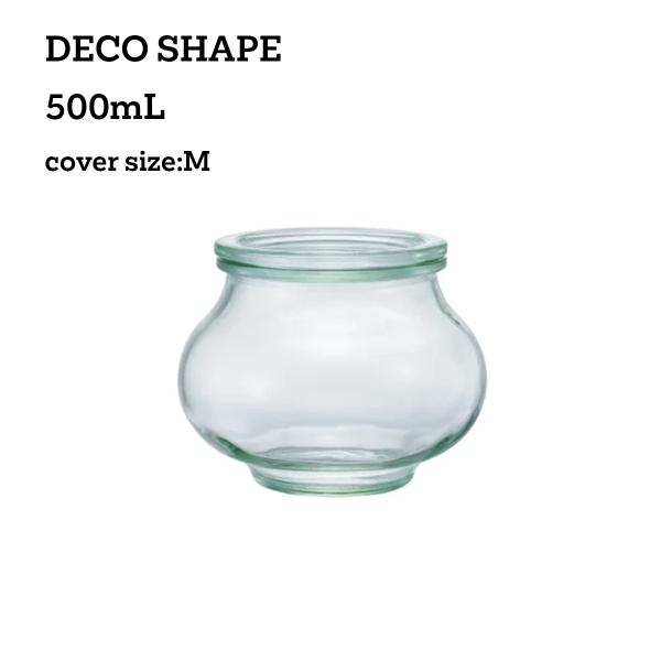 WECKDeco Shape 500ml全体がぷっくりと膨らんだ独特な形状のデコシェイプ真ん中のふくらみがかわいらしいデコシェイプの真ん中サイズです。たっぷり入って冷蔵庫に入りやすい高さなので、常備菜にぴったり。火の入りもよい形状なのでWE...