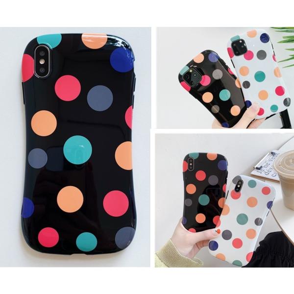 iphoneXS ケース 耐衝撃 ドット柄 iphone11 ケース おしゃれ