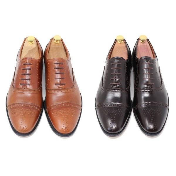 GLENFORD 本革 ハンドメイド ストレートチップ セミブローグ GLENFORD 本革 ハンドメイド ストレートチップ セミブローグ