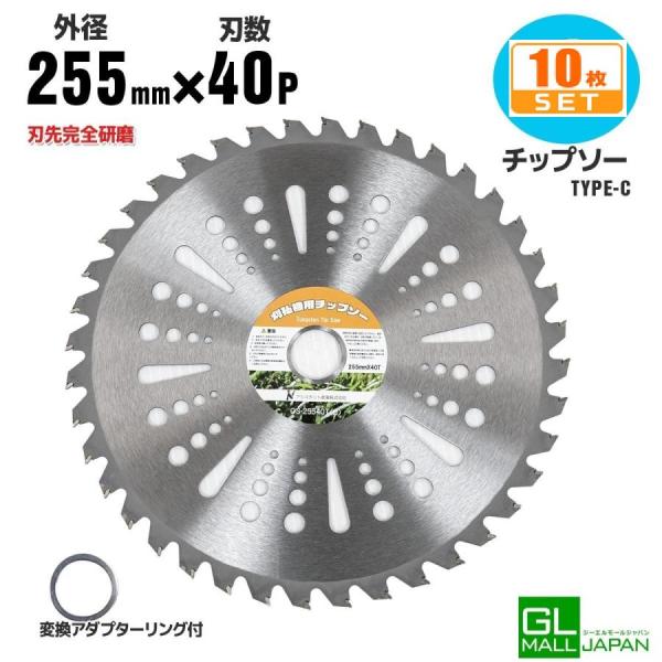 ■商品詳細サイズ：外径255mm × 内径25.4mm刃数:40P枚数：10枚■発送詳細・こちらの商品の送料は無料となります。但し、北海道300円(税別)・沖縄・離島は別途500円(税別)頂きます。