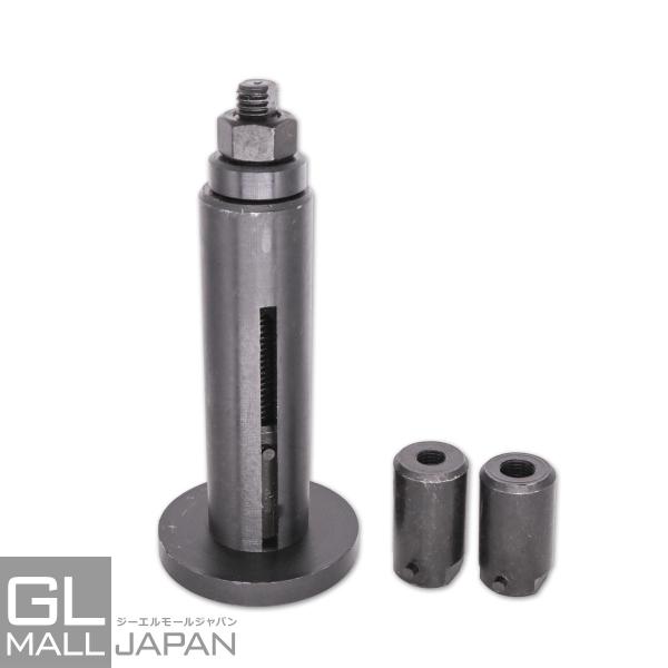 バイクの左右分割型(縦割り)クランクケースのクランクシャフトを挿入する際に使用する専用工具です。ベアリングを傷めずスムーズにエンジンの組み立てが出来ます。付属している3種類のアタッチメントでほとんどの車種に対応します。サイズ：68×68×1...