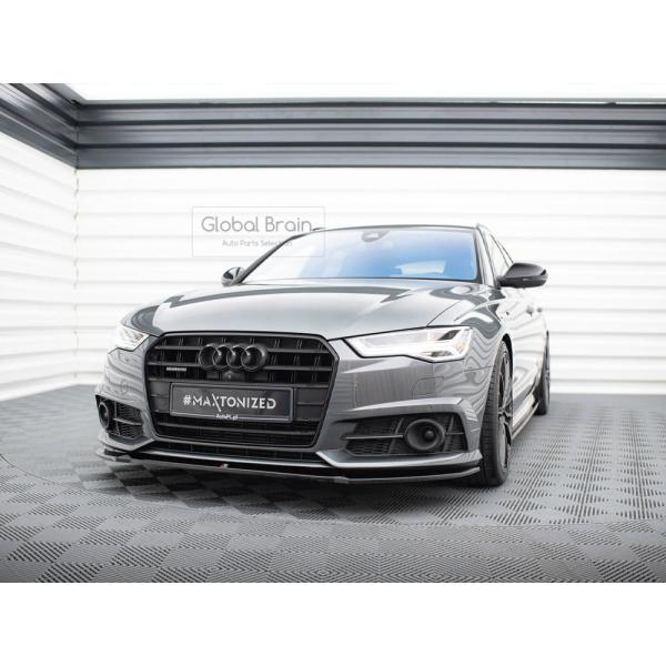 ご覧頂き誠に有難うございます。アウディ A6 C7 4G Sライン / S6 後期 フロント バンパー リップ スポイラー V1です。PL発の大手ボディキットメーカー製です。純正ラインを生かしつつボリューム感もあり、よりレーシーに仕上がりま...