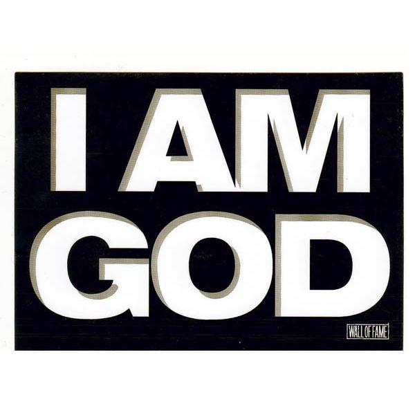 I AM GOD　ステッカー【SIZE】   縦幅:7.0cm  横幅:9.6cm