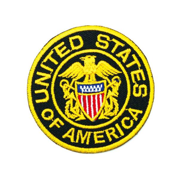 商品名 UNITED STATES OF AMERICA エンブレム ミリタリー 紋章 ワッペン ワッペン取り付け方 接着する位置に正しく置いて、当て布をのせ、アイロンが直接生地にあたらないようにしてください。アイロンの温度は150℃前後（...