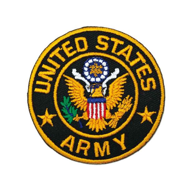 商品名 UNITED STATES ARMY 紋章 ミリタリー 軍物 アメリカ ワッペン ワッペン取り付け方 接着する位置に正しく置いて、当て布をのせ、アイロンが直接生地にあたらないようにしてください。アイロンの温度は150℃前後（綿用）に...