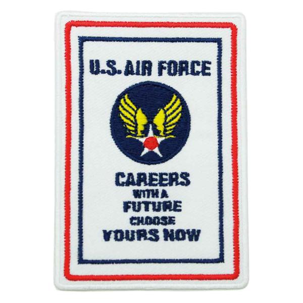 商品名 US AIR FORCE エアフォース 空軍 軍物ミリタリー ワッペン ワッペン取り付け方 接着する位置に正しく置いて、当て布をのせ、アイロンが直接生地にあたらないようにしてください。アイロンの温度は150℃前後（綿用）に保ち、約2...