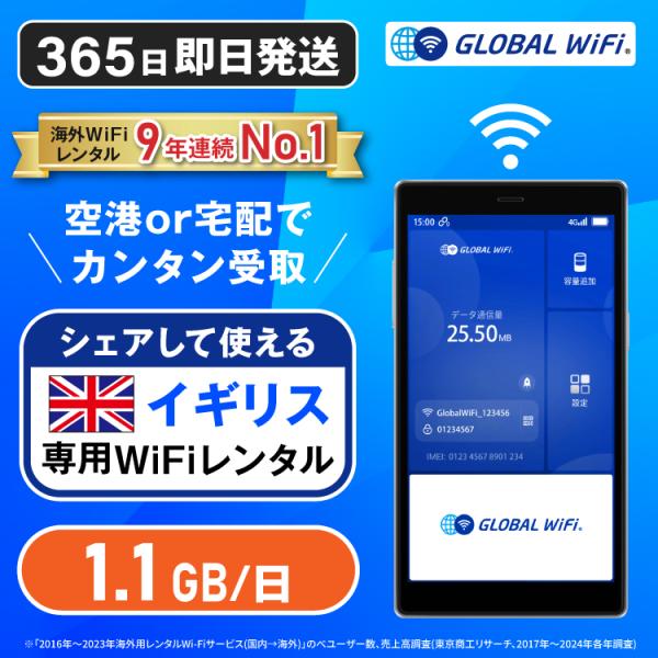 世界で使える 海外専用 の ポケットWi-Fi ルーター です！■ グローバルWiFi のメリット・ QRコード or パスワードを入力して 簡単接続 、初心者でも安心・ 複数人 、 複数デバイスで接続できて リーズナブル・ 用途に合わせて...