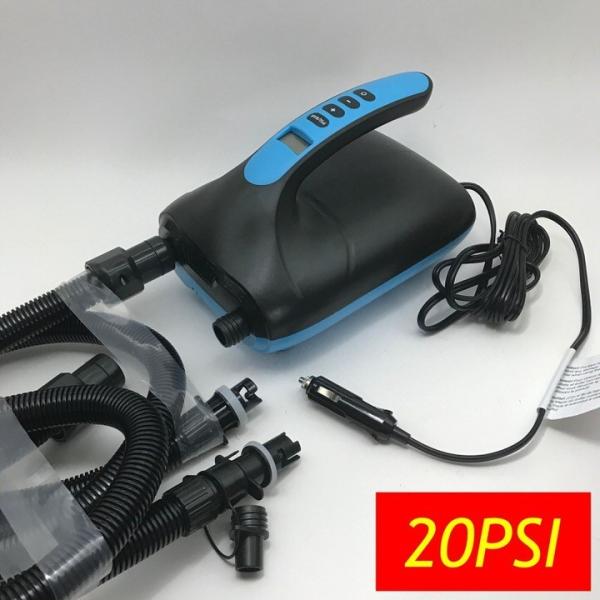 電源：DC12V　110w　シガーソケット対応重量：本体約1.5kg 総重量約2.1kg最大圧力：1-20PSI　付属品本体、ホース（H3アダプター専用ホースx１　ゴムボート等アダブター付ホースx１）、英語版説明書付　製造：中国保証：初期不...