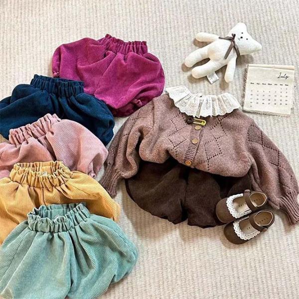 ins 秋新作　子供服　コーデュロイ　ショートパンツ　可愛い　無地　ハーフパンツ　ボトムス　ブルマー【バリエーション】・コーヒー/90cm・コーヒー/100cm・コーヒー/110cm・コーヒー/120cm・コーヒー/130cm・コーヒー/1...