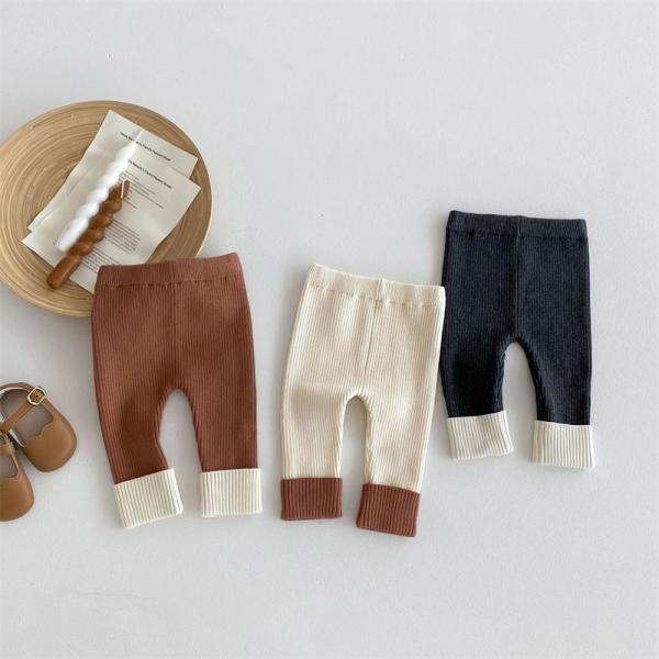 ins 秋新作　ベビー服　赤ちゃん　ニット　レギンス　パンツ　普段着　ボトムス　子供服　レギパン　無地【バリエーション】・オフホワイト/66・オフホワイト/73・オフホワイト/80・オフホワイト/90・オフホワイト/100・ブラウン/66・...