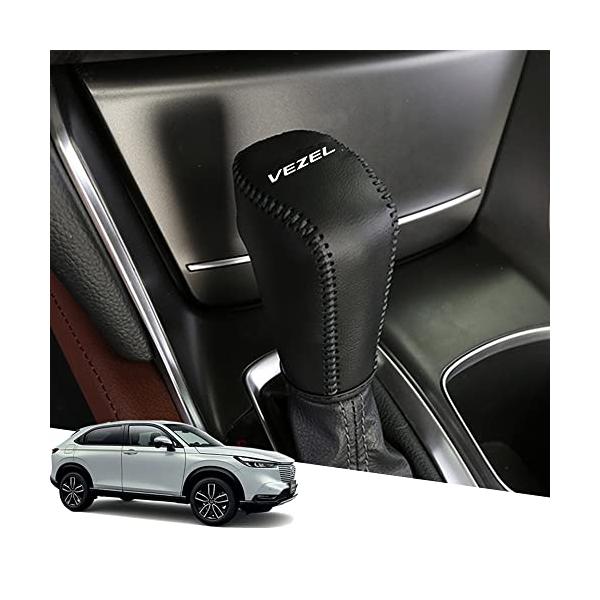 カラー：黒ステッチ【適合車種】：ホンダ 新型ヴェゼル(VEZEL) e：HEV RV3/RV4/RV5/RV6(2021年4月~)【高品質素材】：高品質の本革が採用し、十分に包まれています、異臭もありません、柔らかで使い心地が良い、耐久性、...