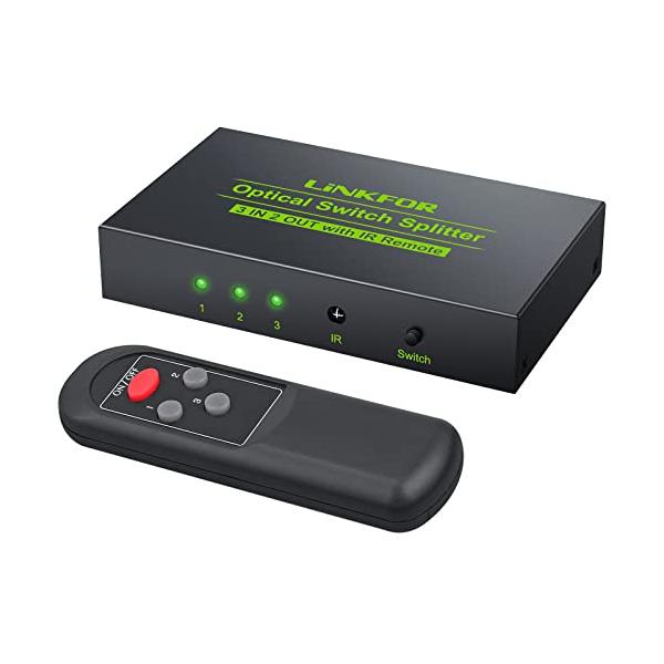 【3×2光デジタル 切替器】本製品は3台の光デジタル端子付きの設備を2台の光デジタル入力設備に接続、簡単に切替/分配して出力できます。複数のオーディオ機器を使い分ける際に便利です。【音声フォーマット】対応音声フォーマット：PCM2.0/DT...